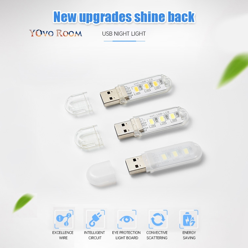 Jual Lampu USB Mini LED Stick 3/8 LED Emergency Lamp Reading Lamp YOvo ...