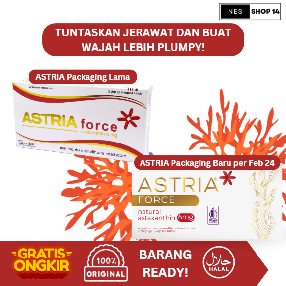 Jual [READY!] ASTRIA Force Astaxanthin 6mg - Suplemen Anti Jerawat dan ...