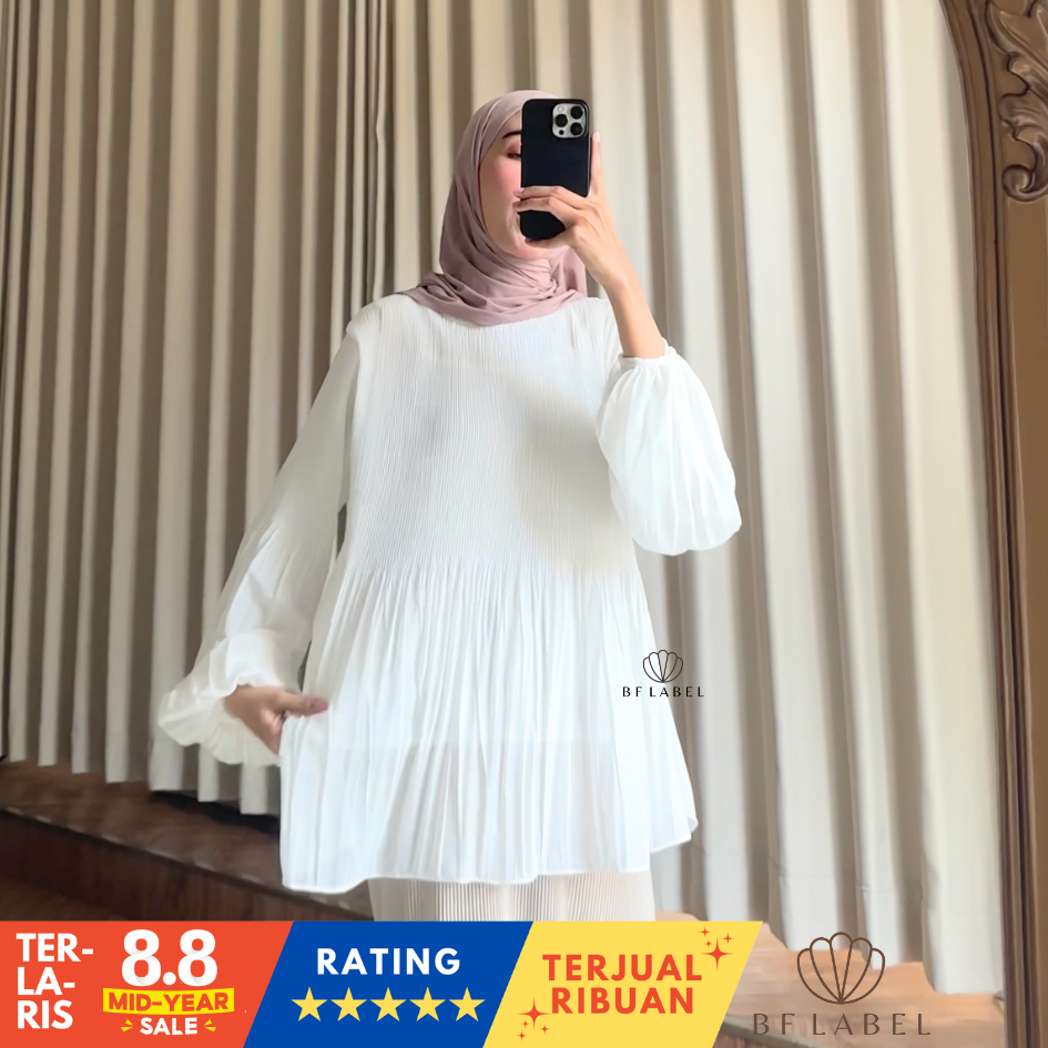 Jual BF Label - FIONA BLOUSE | Pleated Shirt Atasan Plisket Wanita ...