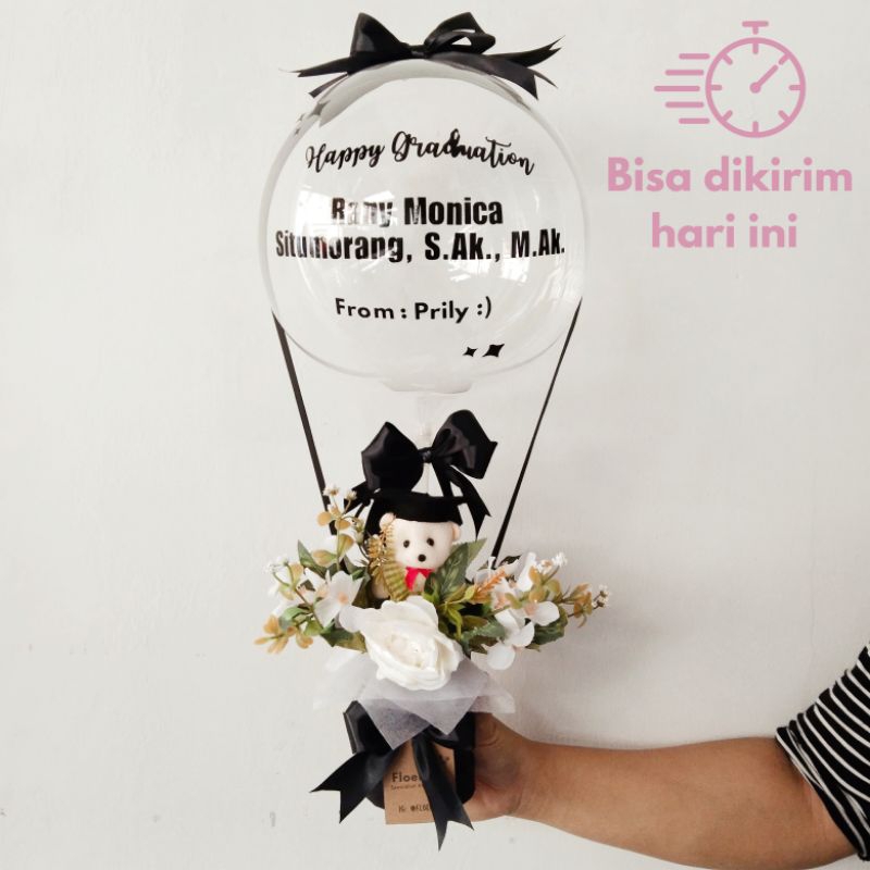 Jual (BISA KIRIM HARI INI) buket balon mini boneka ballon bucket wisuda ...