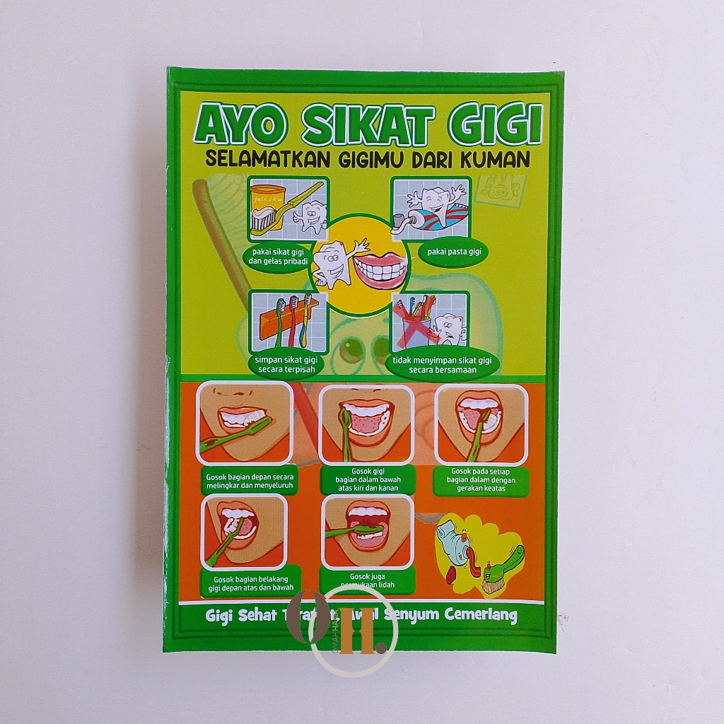 Jual Poster Ayo Sikat Gigi - Selamatkan Gigimu Dari Kuman - Cara Sikat ...