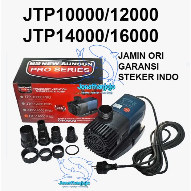 Jual Sunsun JTP PRO 8000 10000 12000 14000 16000 SNI Liter/Jam Original Pompa Low watt aquarium ...