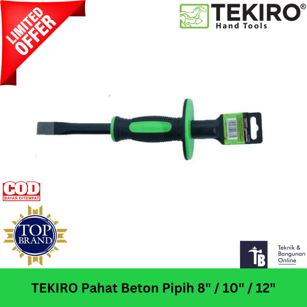 Jual TEKIRO Pahat Beton Pipih 8" / 10" Tekiro Pahat Kongkrit / Concrete Flat Chisel 8 Inch / 10 ...