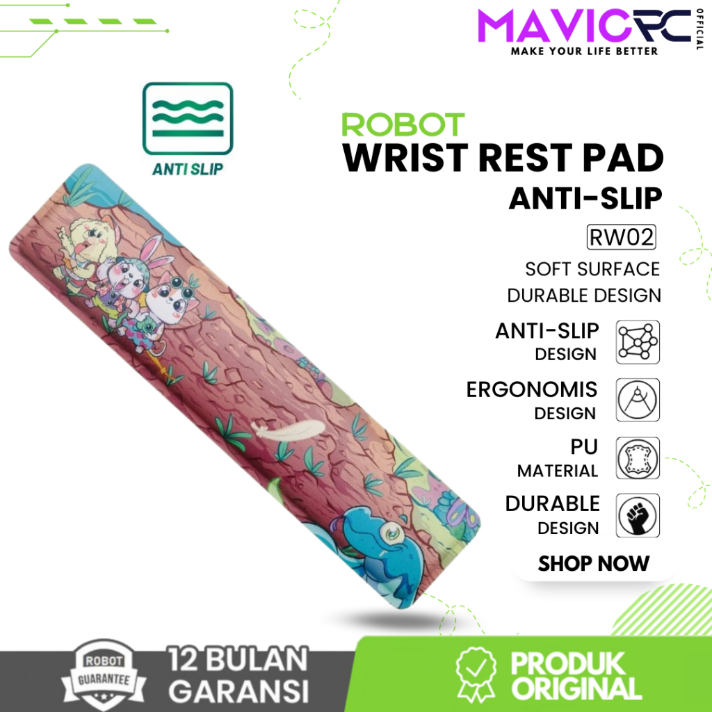 Jual ROBOT RW02 Keyboard Wrist Rest Pad Memory Foam Wristpad Bantalan ...