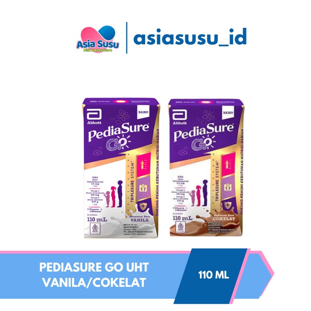 Jual [GROSIR] PEDIASURE GO UHT VANILA / COKLAT 110ML / SUSU CAIR UHT ...