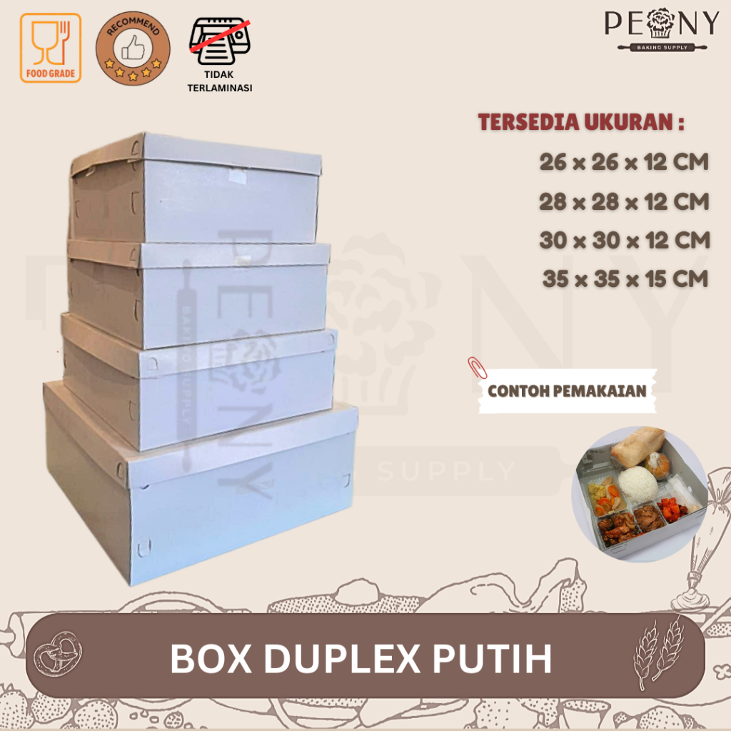 Jual (10 PCS) BOX DUPLEX PUTIH TINGGI 12 CM / BOX PUTIH TINGGI 15 CM ...