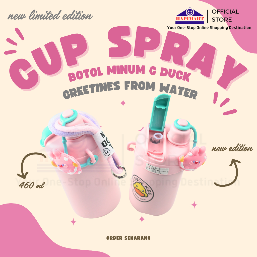 Jual Botol Air Minum Pink 460 ML G Duck Yellow/Botol Minum Plus ...