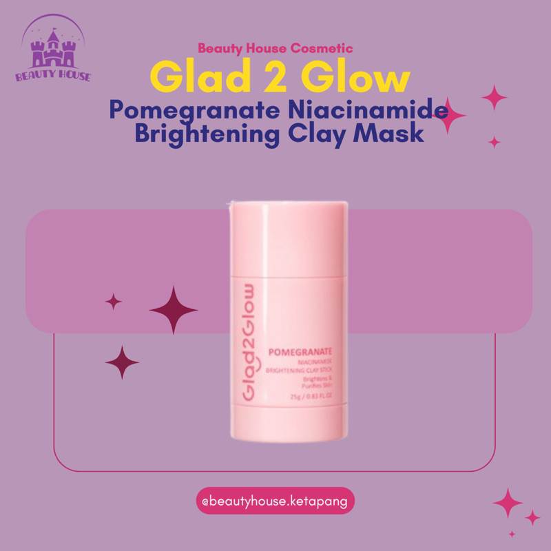 Jual Glad2Glow Pomegranate Niacinamide Brightening Clay Mask | Shopee Indonesia