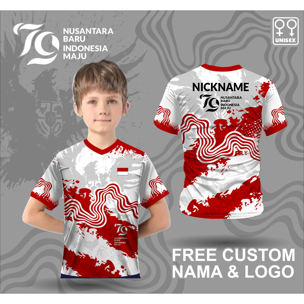 Jual Baju anak hut RI ke 79 2024 kaos dirgahayu kemerdekaan indonesia baju 17san A free custom ...