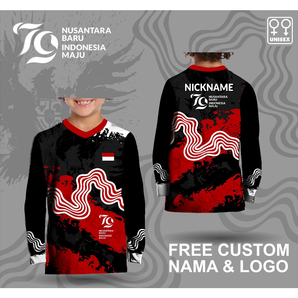 Jual Baju anak hut RI ke 79 2024 kaos dirgahayu kemerdekaan indonesia baju 17san A lengan ...