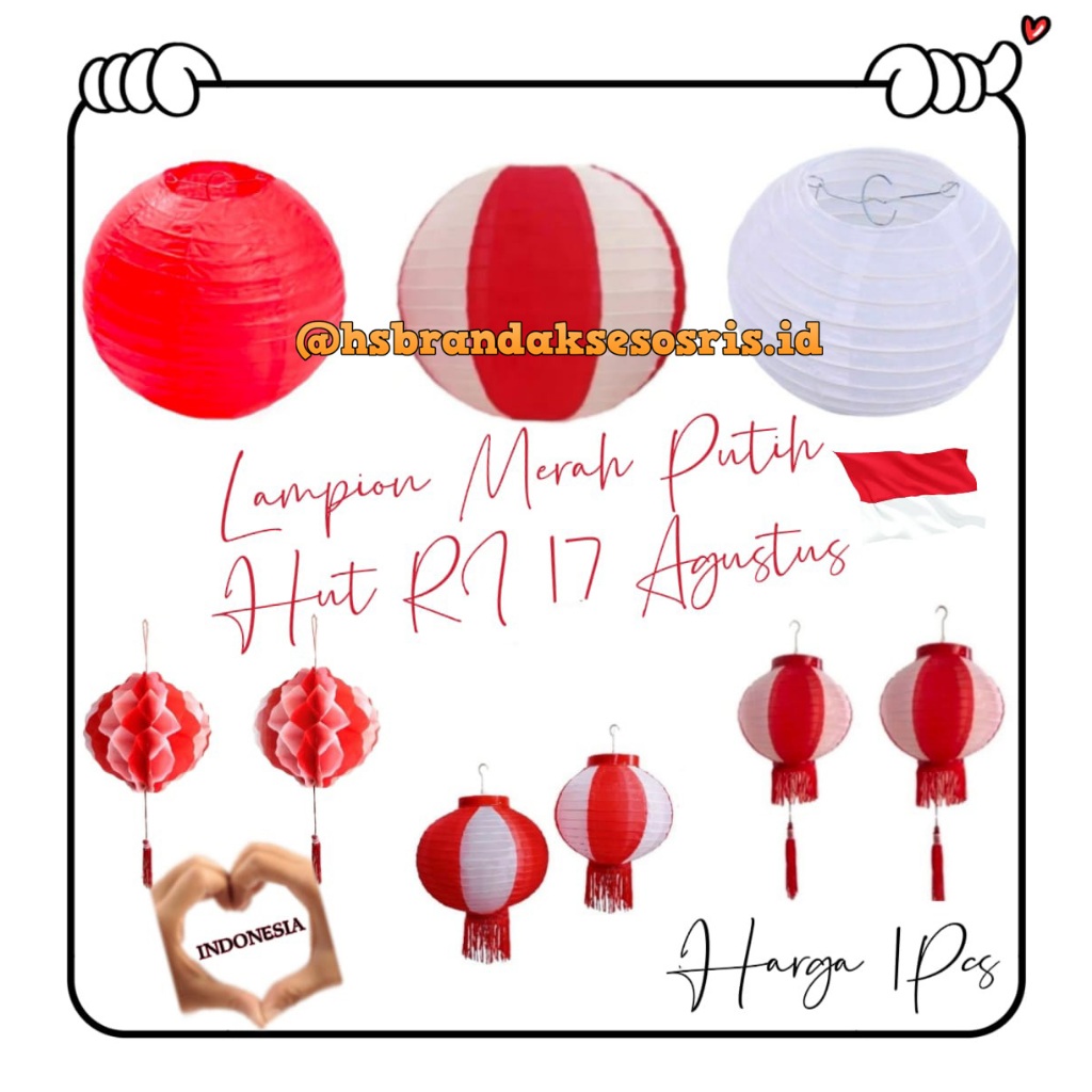 Jual (1PCS) LAMPION MERAH PUTIH / LAMPION HUT RI 17 AGUSTUS / LAMPION ...