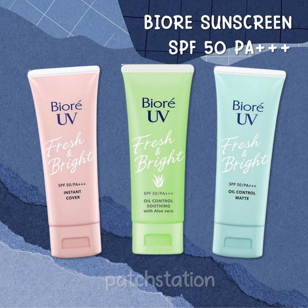 Jual Biore UV Fresh & Bright Sunscreen SPF 50+ PA+++ Instant Cover, Oil Control Matte, Oil ...