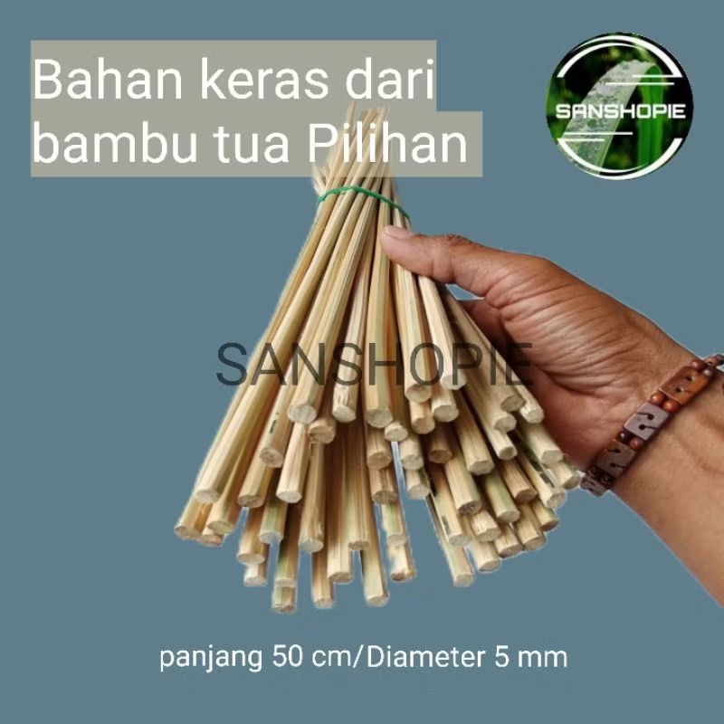 Jual Stik Bambu Lidi Bulat Tumpul Panjang 50 cm | Shopee Indonesia