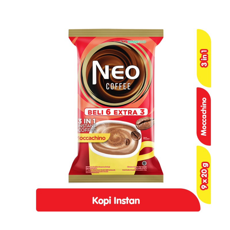 Jual NEO Coffee Kopi Moccacino 3 in 1 Sachet 9 x 20 g | Shopee Indonesia
