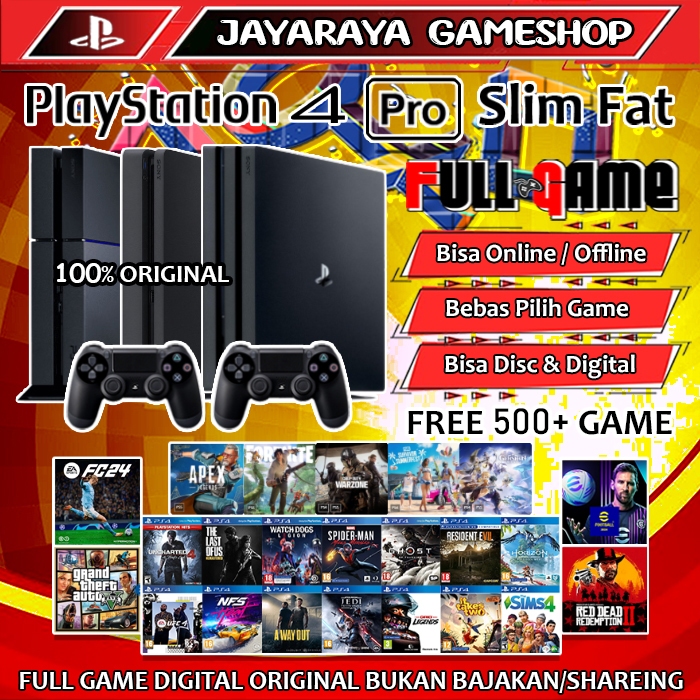 Jual SONY PS4 Pro Slim Fat 1TB 500GB Versi ORI Full Game | Shopee Indonesia