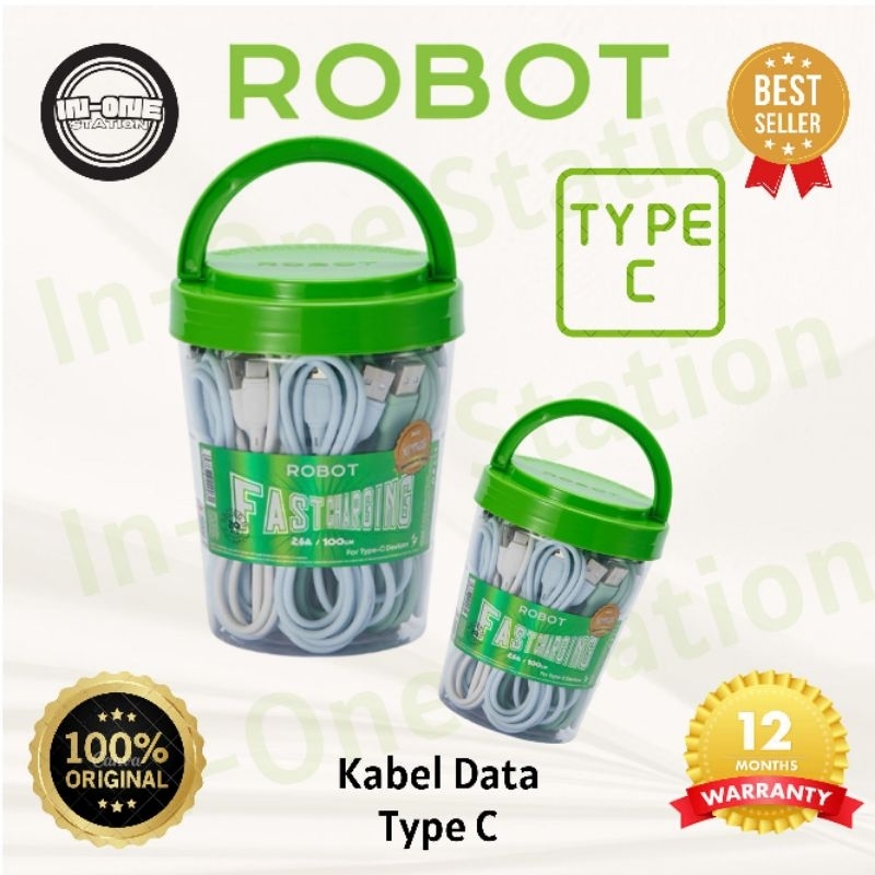 Jual ROBOT Kabel data TYPE C TO USB robot RBC100 2.4A 1 Toples isi ...