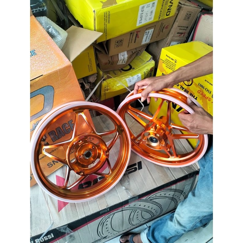 Jual VELG DELKEVIC X1 BINTANG OLD NMAX UKURAN 185/215-14 ORANGE ...