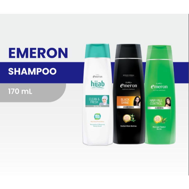 Jual Emeron Shampoo Hair Fall Control / Black Shine / Hijab Clean ...