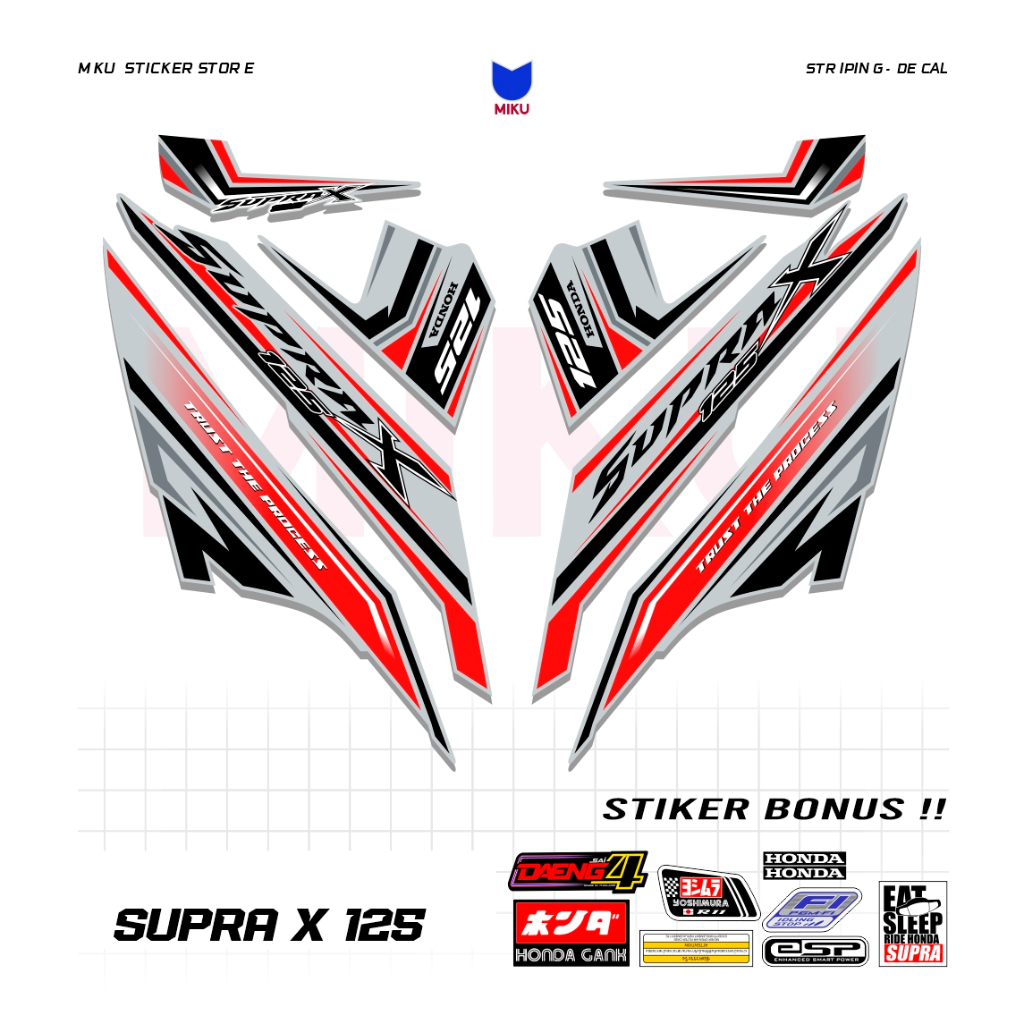 Jual SP58b Stiker Striping Supra X 125 Batman Variasi Racing Contest ...