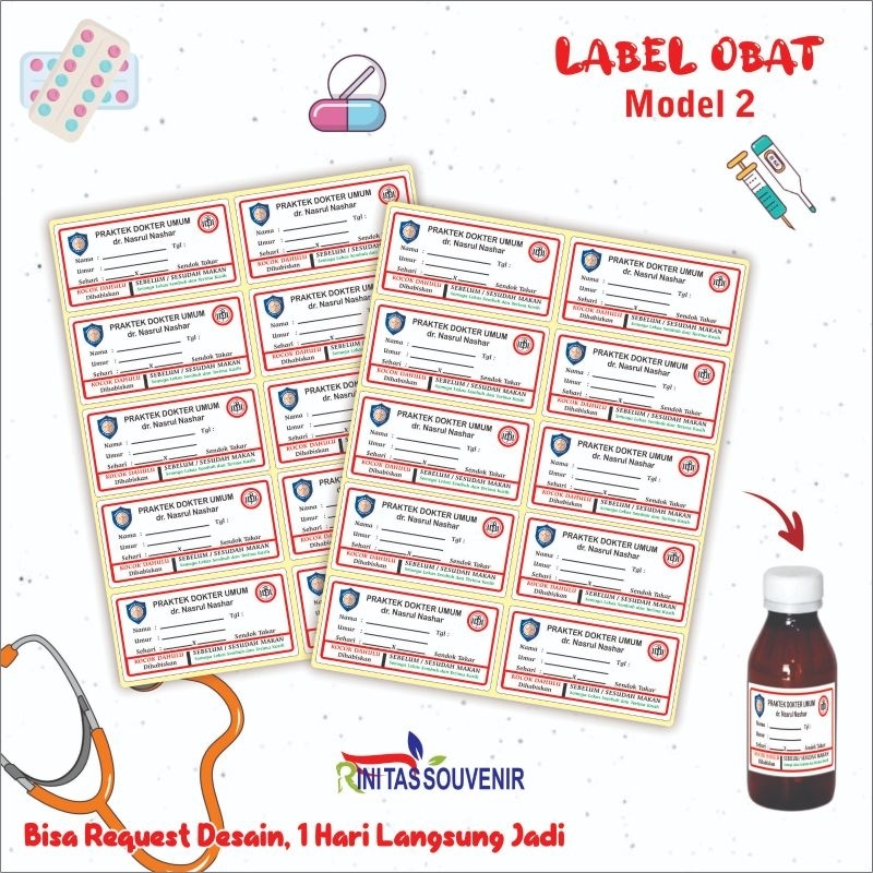 Jual etiket label obat bidan etiket label obat karakter etiket label ...