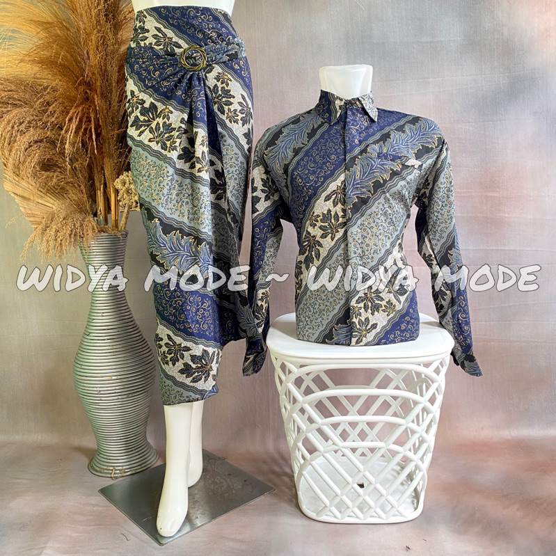 Jual ( COD ) Batik Mewah Seragam Pesta / Batik Couple Set Rok Lilit ...