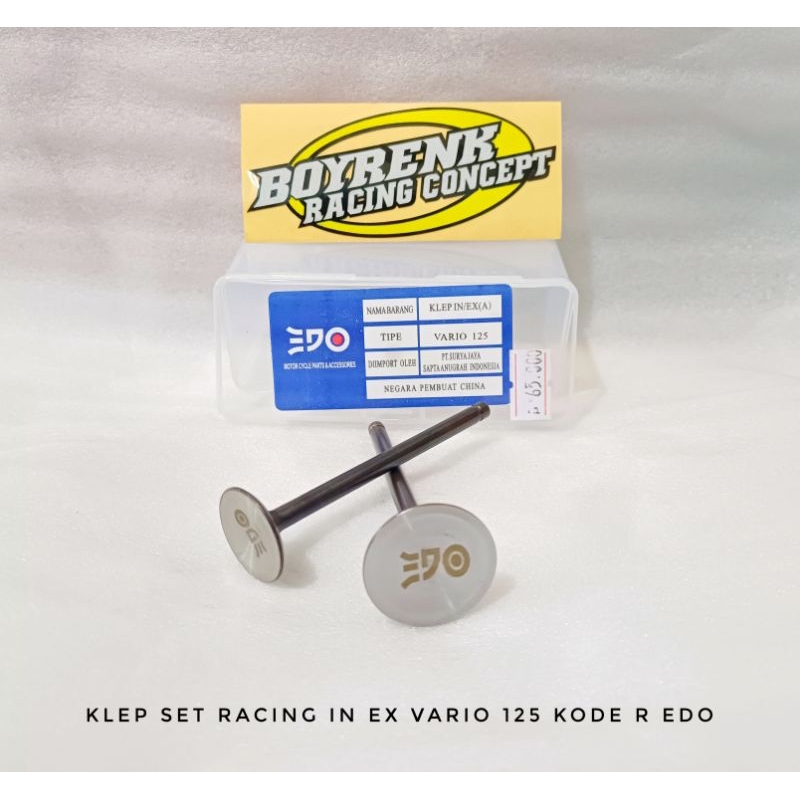 Jual VALVE SET IN EX / KLEP SET RACING VARIO 125 EDO-BOYRENK | Shopee ...