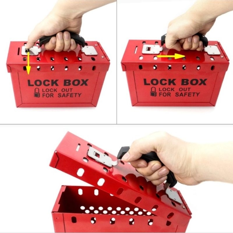Jual LOTO Box Safety Lockout Tagout Lock Device Storage Up To 12 ...
