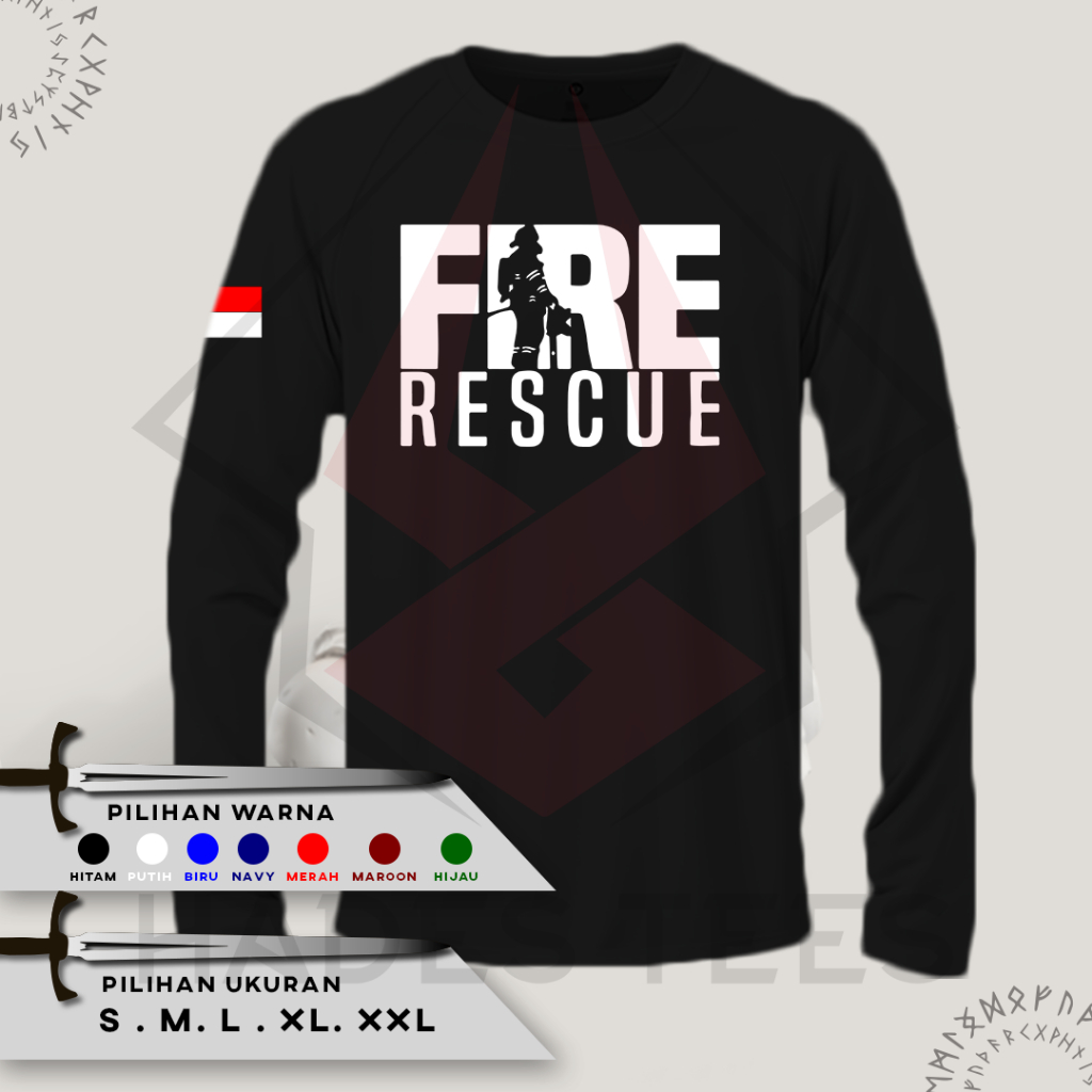 Jual Kaos Fire Rescue Pemadam Kebakaran DAMKAR Baju Distro Lengan ...