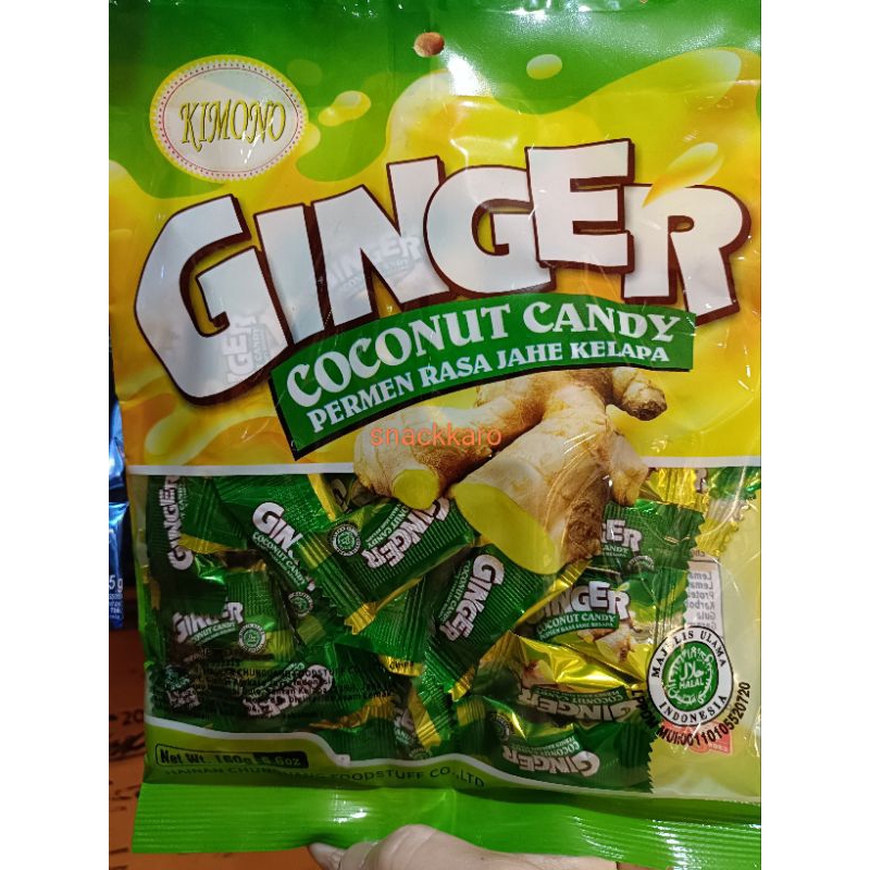 Jual Permen GINGER Rasa Jahe Kelapa Coconut Candy KIMONO 160gr Permen ...