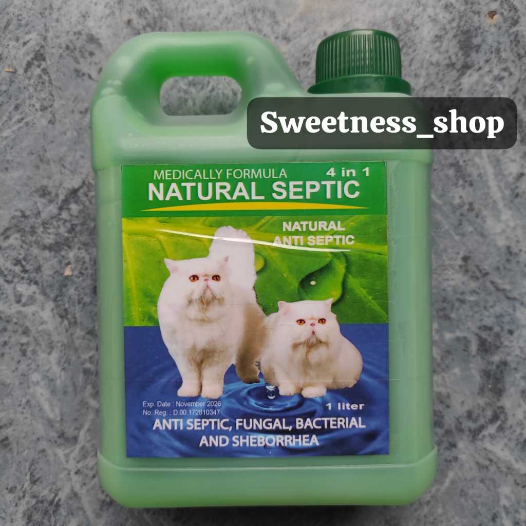 Jual Natural septic cat 1 liter shampoo kucing 4 in 1 untuk kulit ...