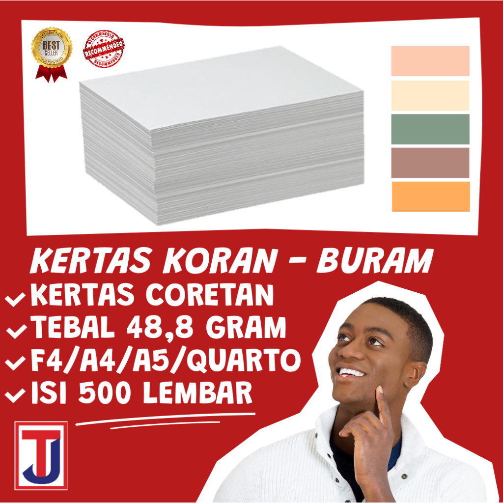 Jual Kertas Koran / Buram / Coret Coretan isi 500 lembar Folio F4/A4/A5 ...