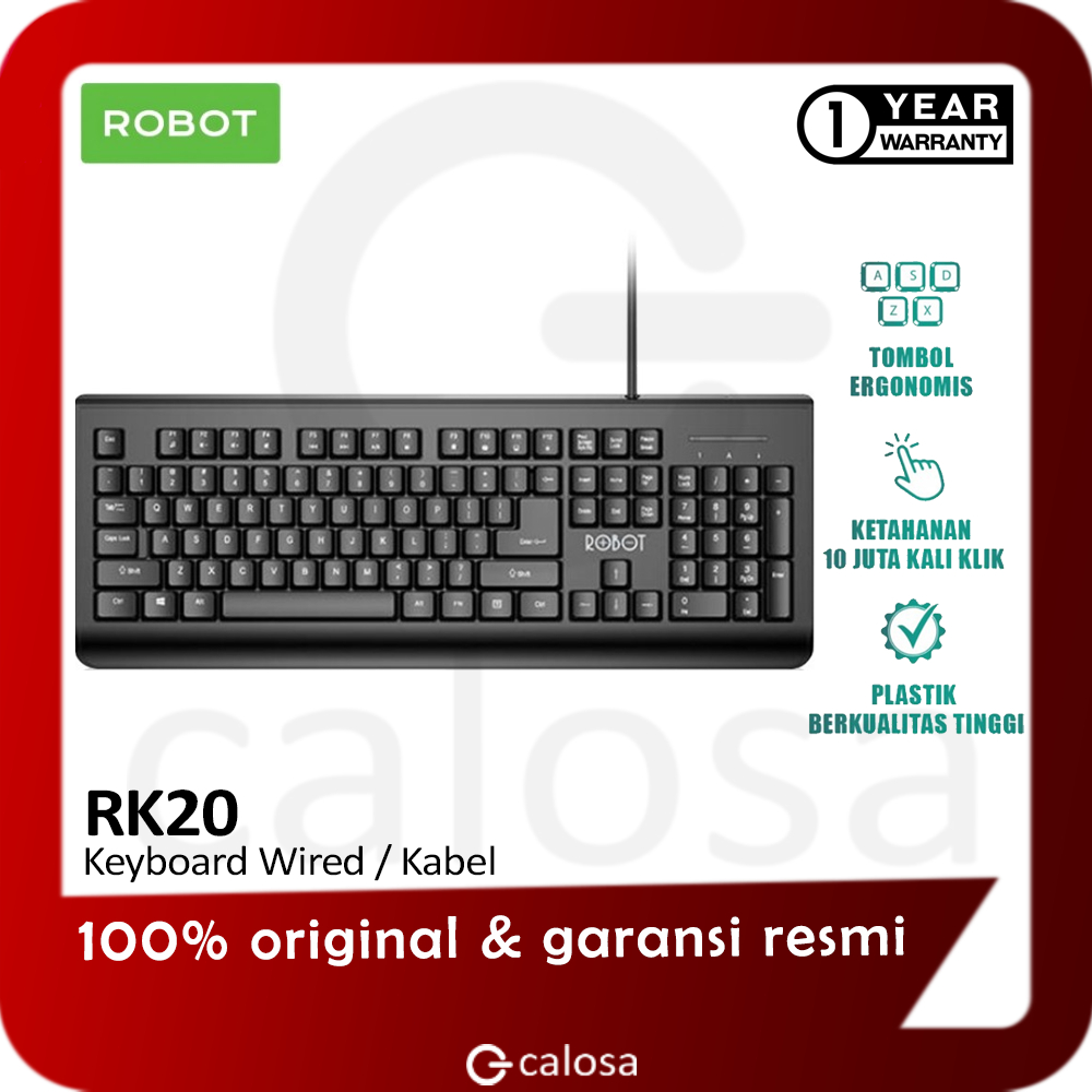 Jual ROBOT Wired Keyboard USB Kabel RK20 Garansi Resmi 1 Tahun Murah ...