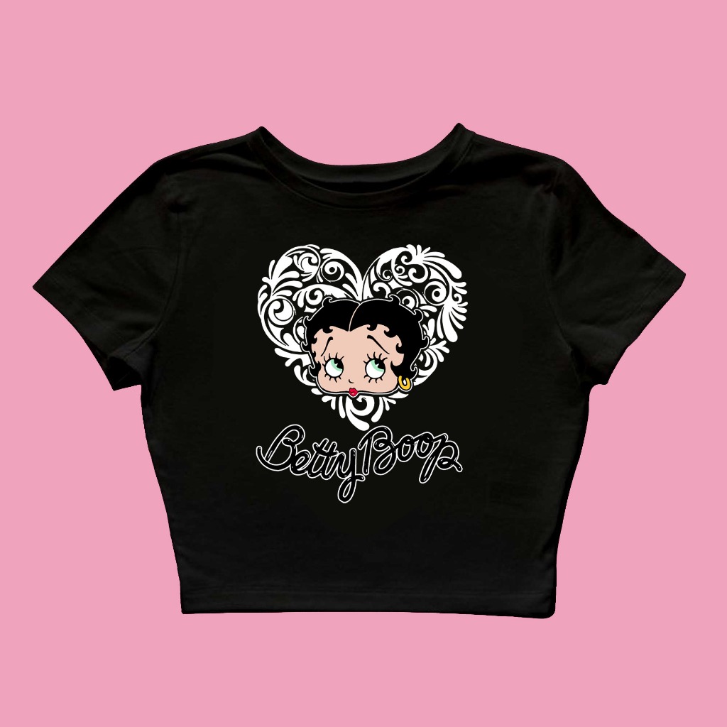 Jual Baby Tee Betty Boop Heart Y2k Style Crop Tee | Shopee Indonesia