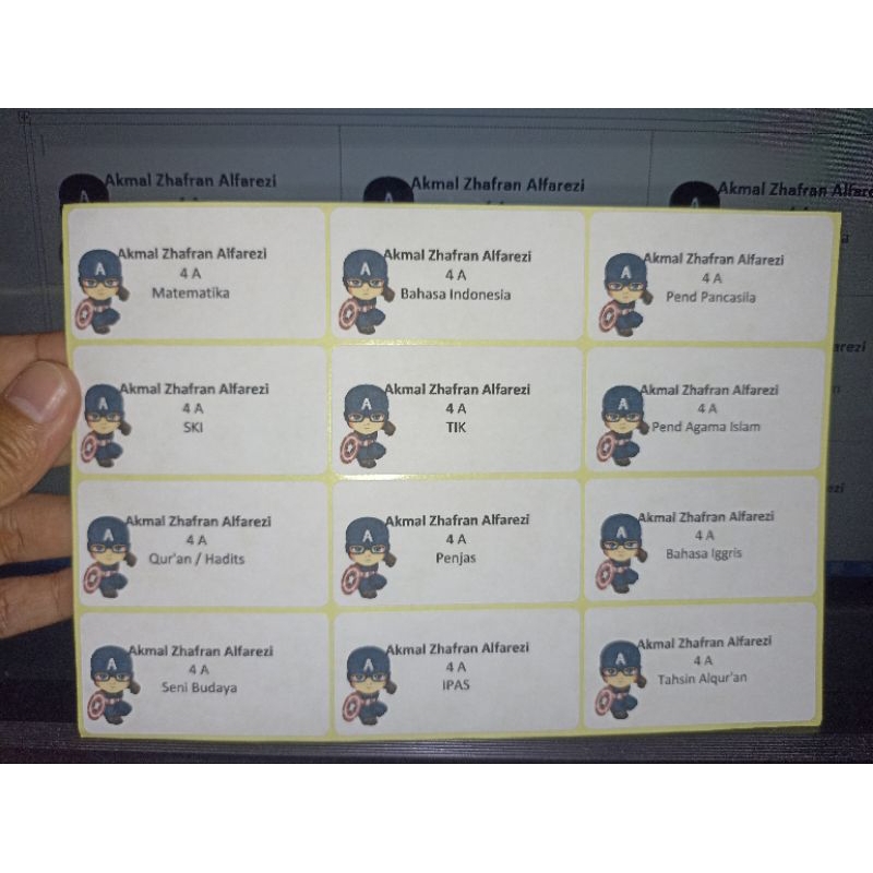 Jual CETAK STIKER LABEL NAMA BUKU DAN MAPEL SEKOLAH. MURAH | Shopee ...