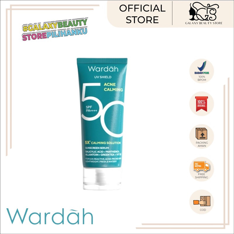 Jual WARDAH UV SHIELD ACNE CALMING SUNSCREEN SERUM SPF 50 PA++++ 40ML | Shopee Indonesia