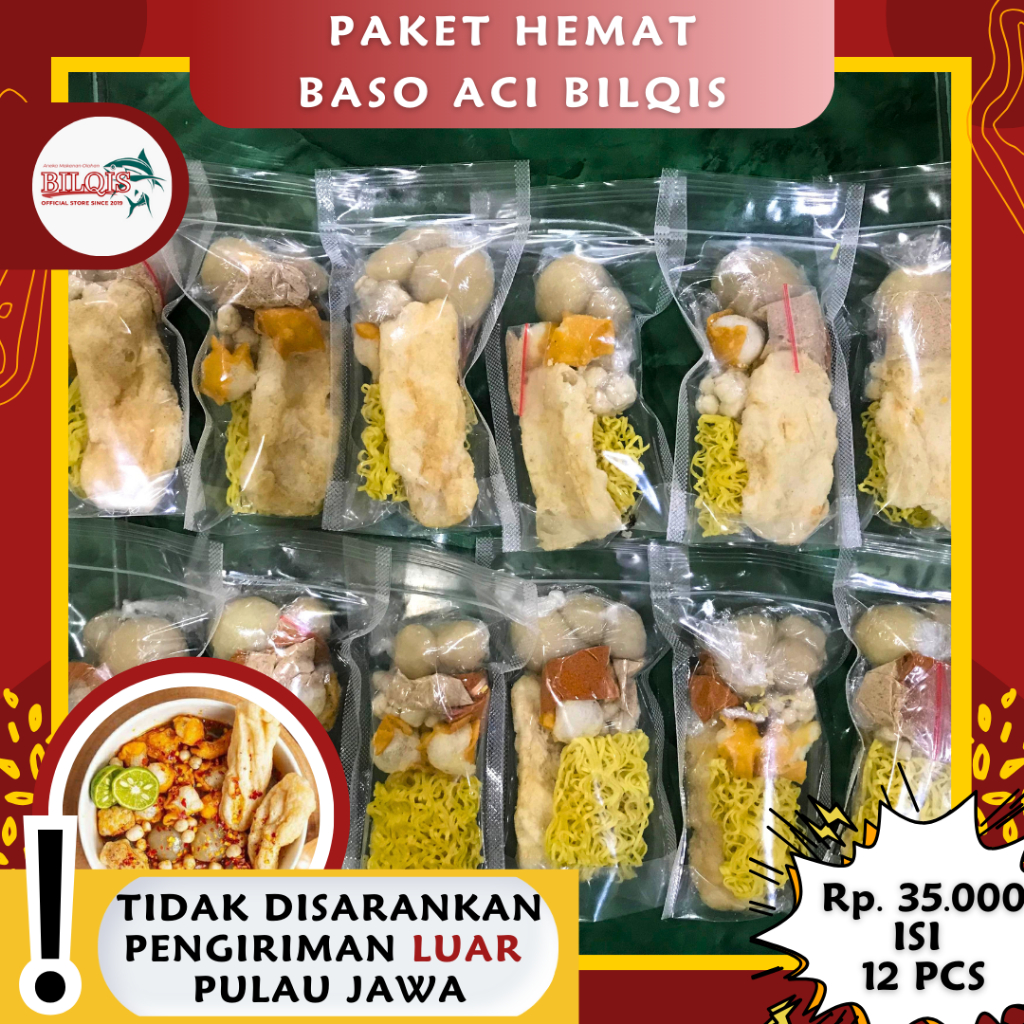 Jual Paket Hemat Baso Aci Instan 12pcs / Bakso Aci Boci Instan Homemade ...