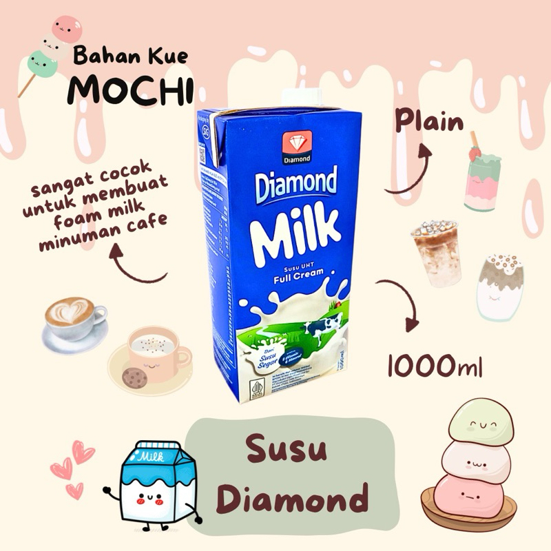 Jual Susu Diamond 1000ml / Susu Diamond 1 Liter / Diamond Milk Plain ...