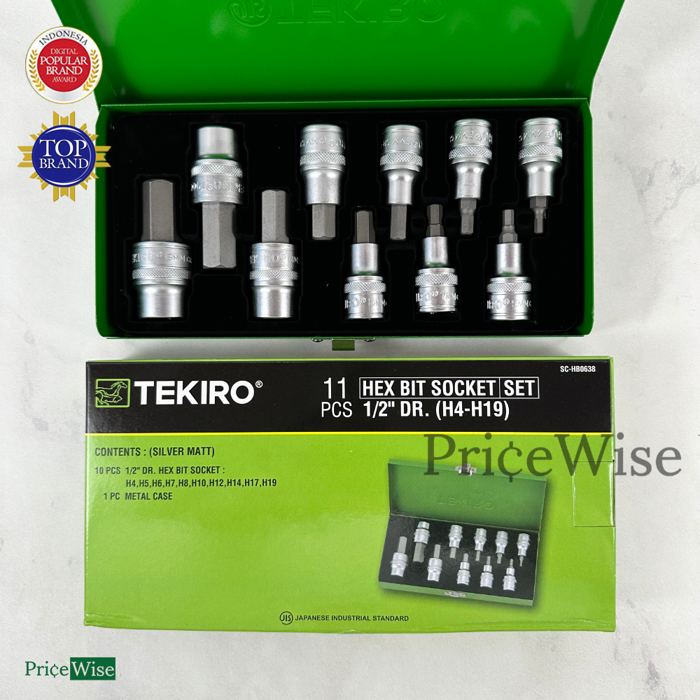 Jual Hex Bit Socket Set 11 pcs (H4-H19) Tekiro / Mata Sock L Set 11pcs | Shopee Indonesia