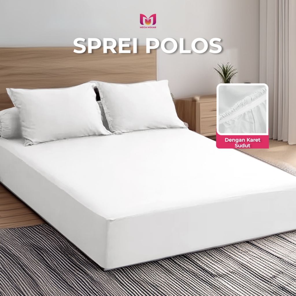 Jual Sprei Set Putih Hotel Katun lembut adem / Sprei polos / Sprei ...