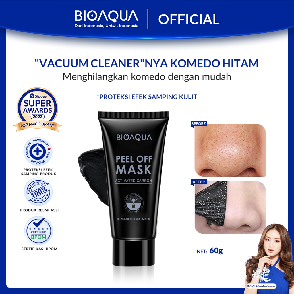 Jual BIOAQUA Masker Komedo Bamboo Charcoal Blackhead Remover Mask Peel ...