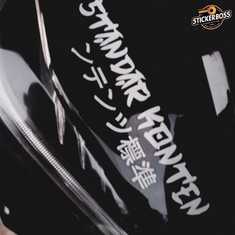 Jual Sticker Motor Standar Konten Jepang Putih Hologram Hitam Keren ...