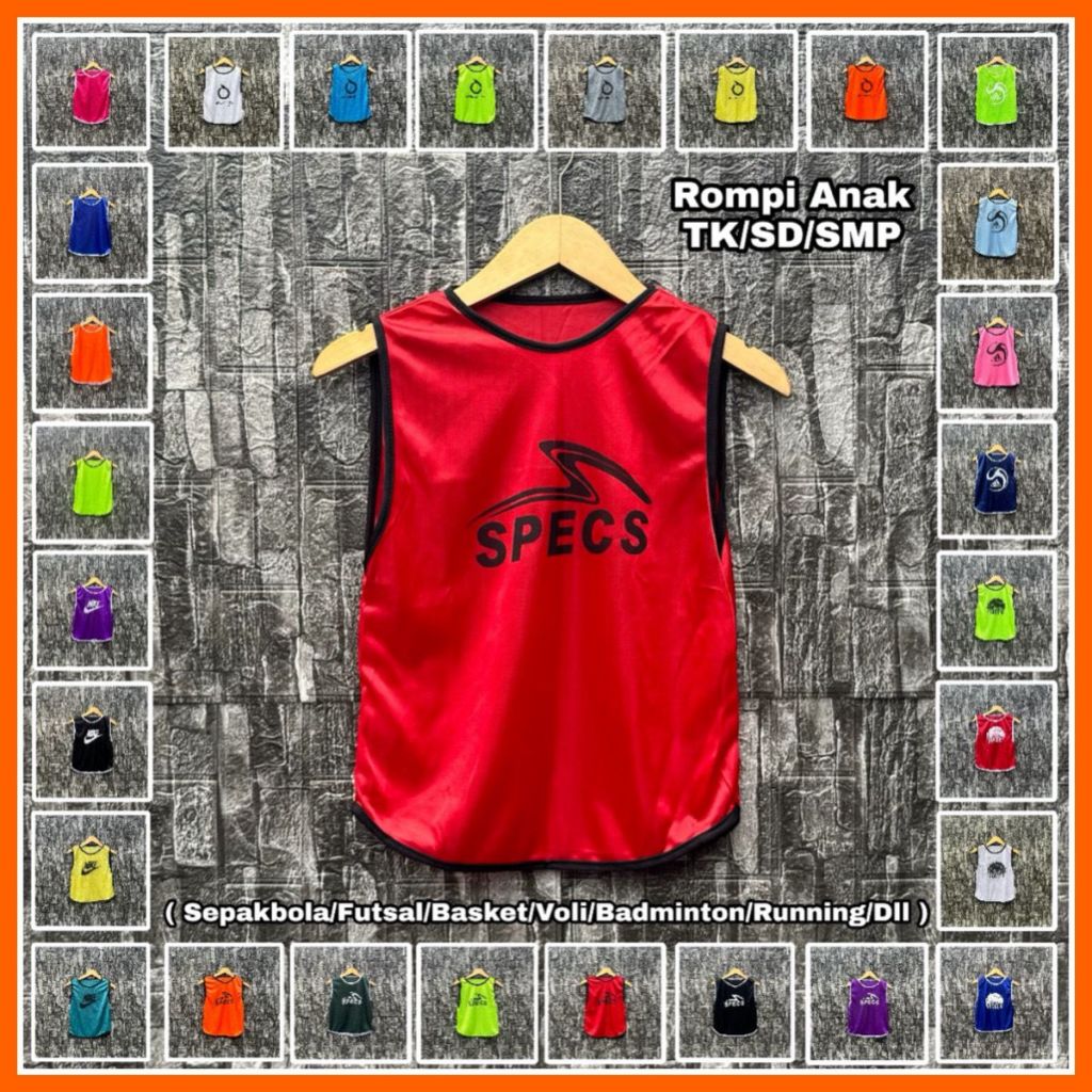 Jual Rompi Anak - Rompi Sport Latihan Bola Futsal Anak TK SD SMP Rompi ...
