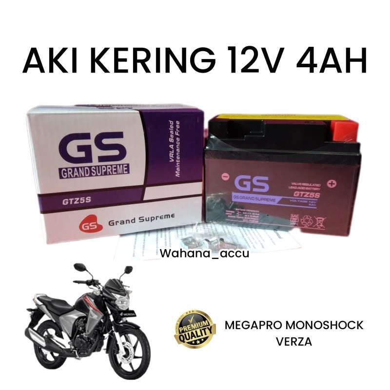 Jual AKI MOTOR MEGAPRO MONO SHOCK, VERZA AKI KERING GS GTZ5S GRAND ...