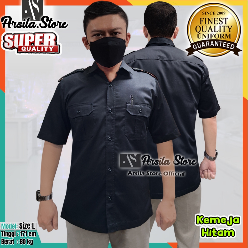 Jual SERAGAM KERJA HITAM PDL PDH / KEMEJA LAPANGAN FORMAL HITAM PRIA ...