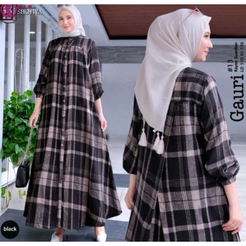 Jual Gamis Gauri - Motif Kotak - Rayon Diamond Ori Tebal - Terbaru ...