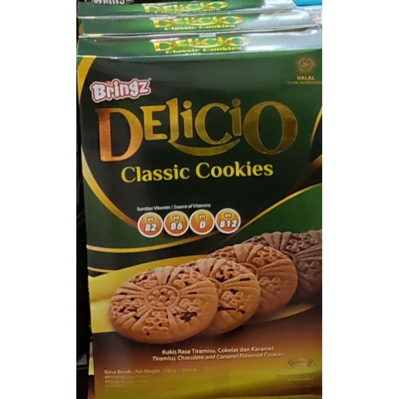 Jual DELICIO BRINGZ Classic Cookies Halal Coklat Karamel Assorted 246gr ...