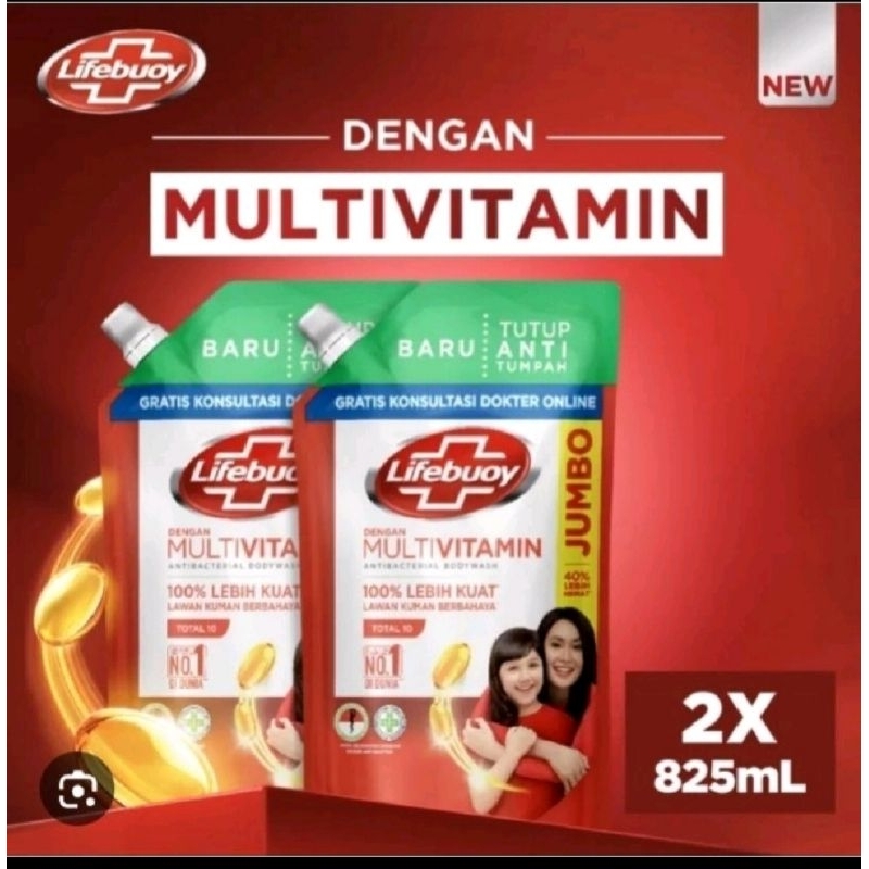 Jual Lifebuoy With Total 10 Multivitamin TWIN PACK 800 ml Lifebuoy ...