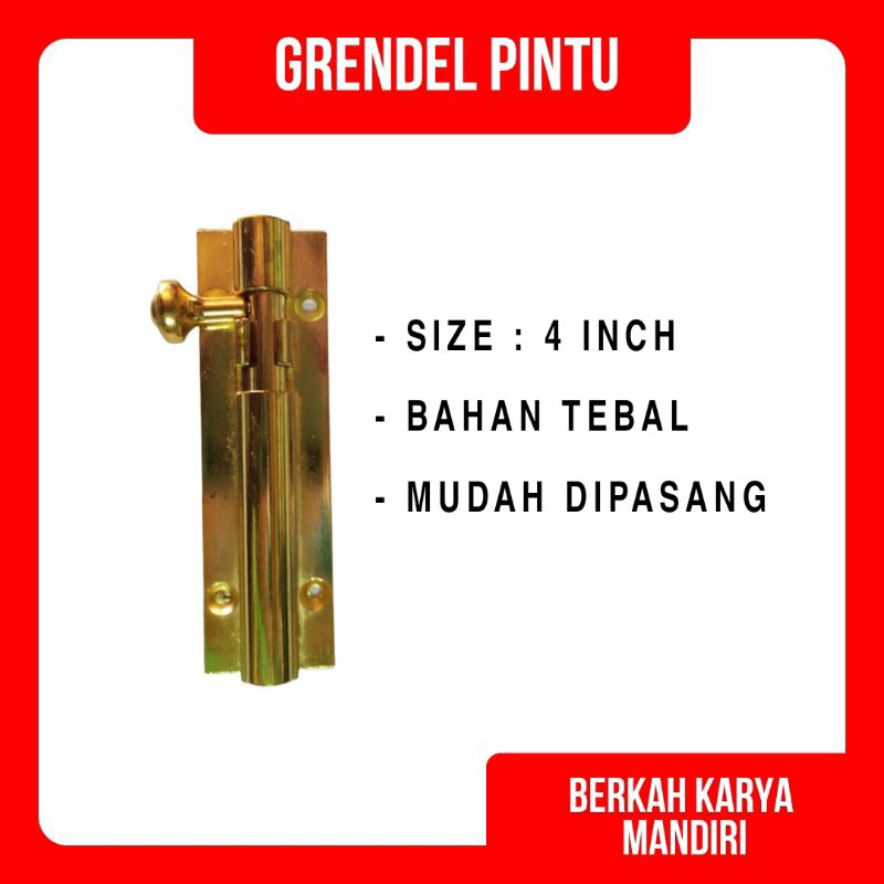 Jual Grendel Pintu / Gerendel Slot Pintu Jendela Bulat DOUBLE PLAT BESI ...