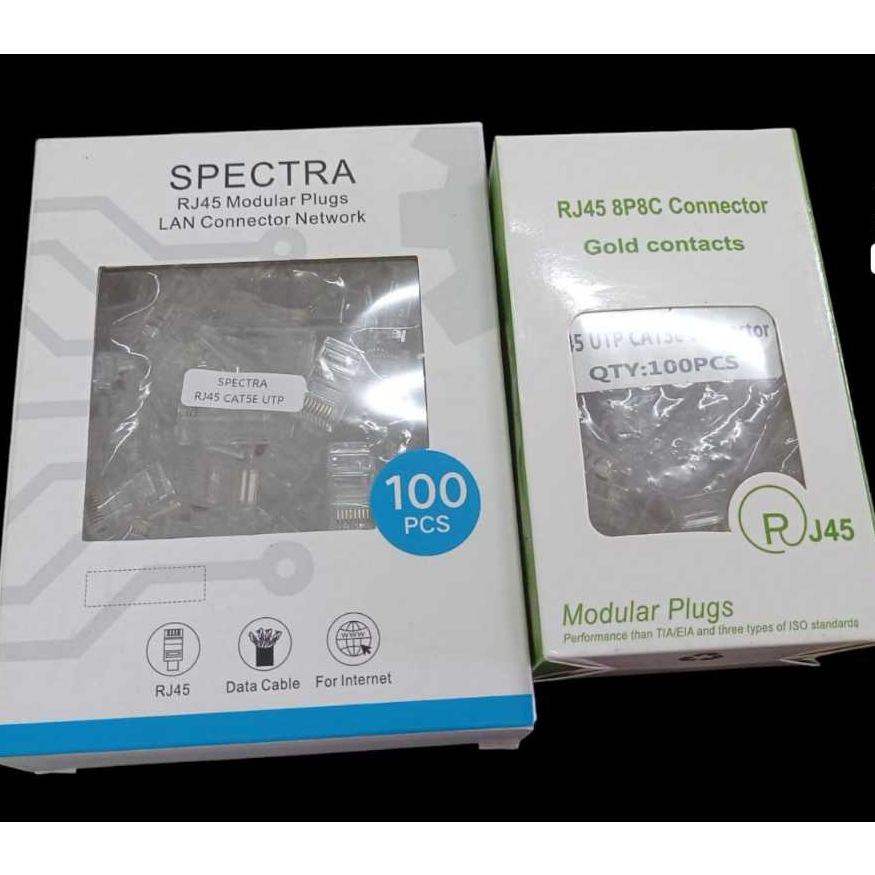 Jual Spectra Connector UTP RJ45 CAT5E isi 100pcs | Shopee Indonesia
