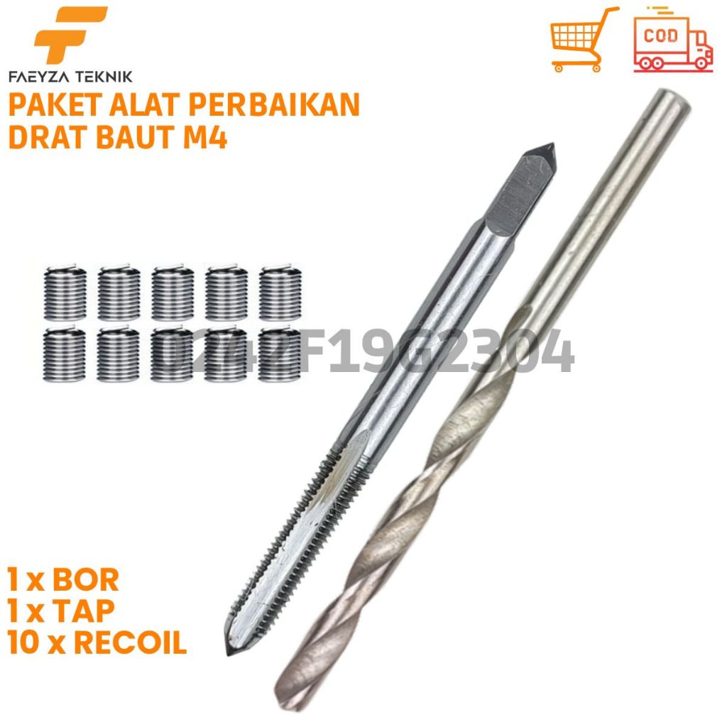 Jual Paket Alat Reparasi Drat Baut 7 10pcs Recoil M4 Set Bor Tap Alat ...